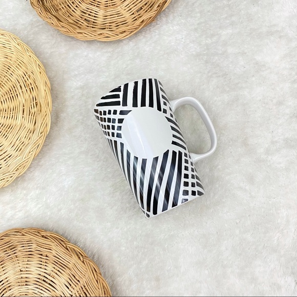 Starbucks | Dining | Starbucks Tall Black White Striped Coffee Mug ...